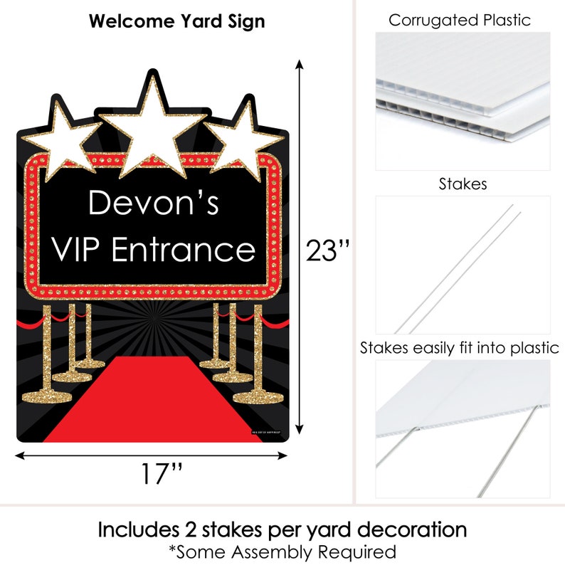 Red Carpet Hollywood Welcome Sign Movie Night Party Outdoor - Etsy