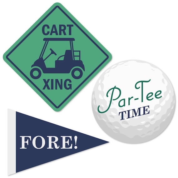 Golf DIY Shaped Die Cut Paper Cut Outs - Par-Tee Time - Golf Birthday ...