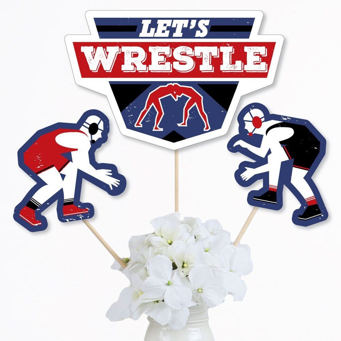 Own the Mat - Wrestling - Centerpiece Sticks - Wrestling Themed Party ...
