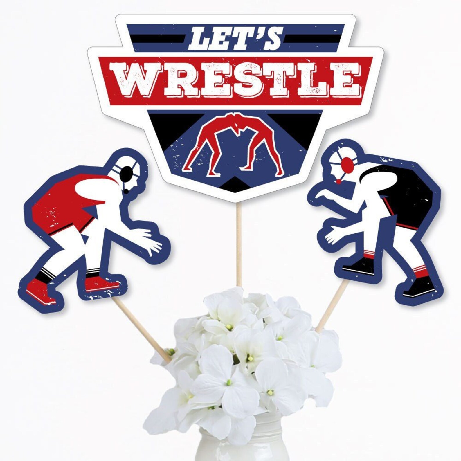 Own the Mat - Wrestling - Centerpiece Sticks - Wrestling Themed Party ...