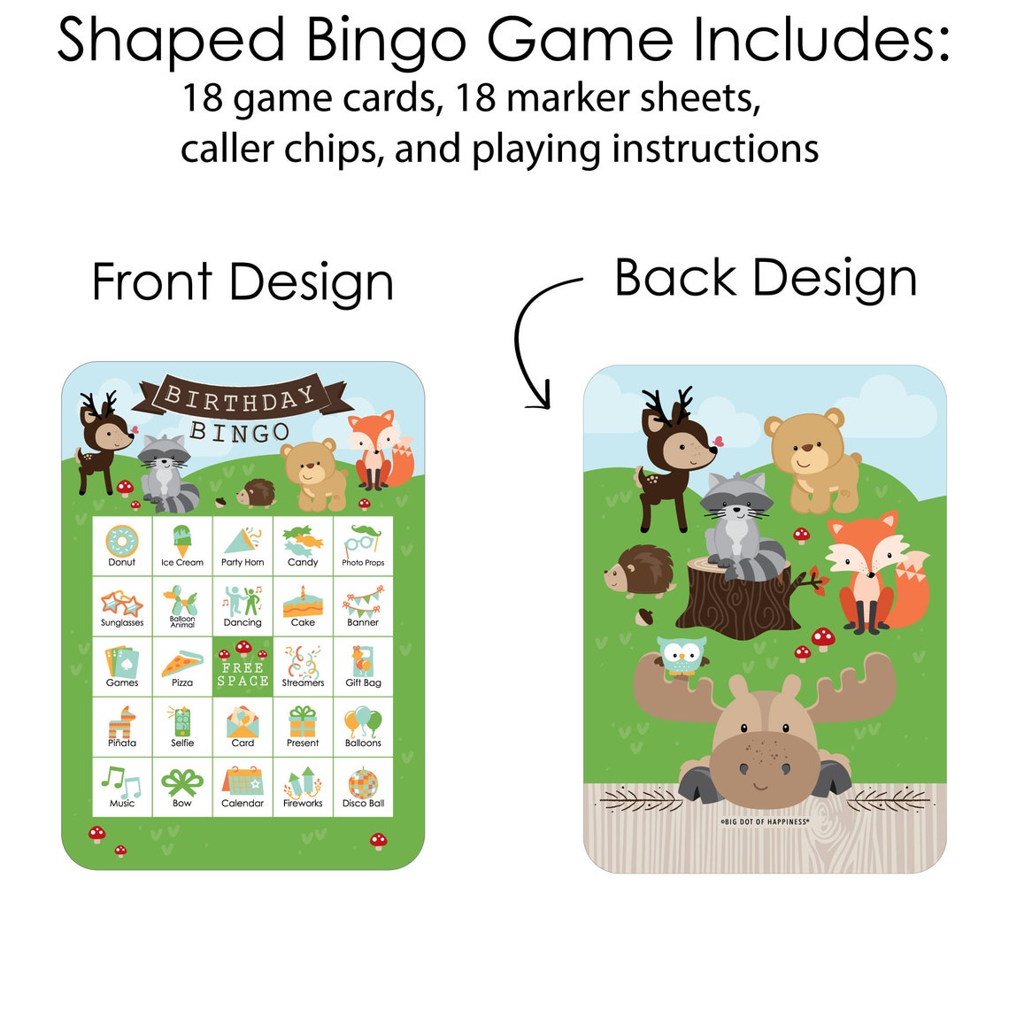 Woodland Creatures Picture Bingo Cards and Markers - Etsy