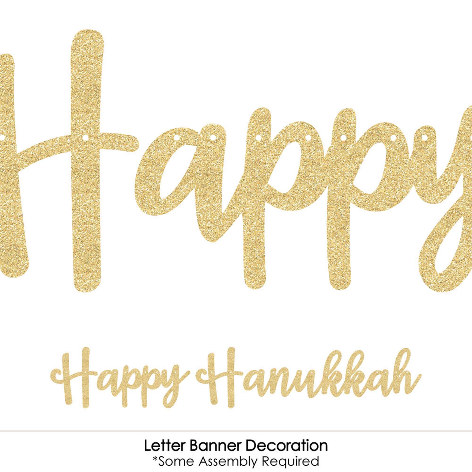 Happy Hanukkah - Chanukah Letter Banner - 36 Banner Cutouts and No-mess ...