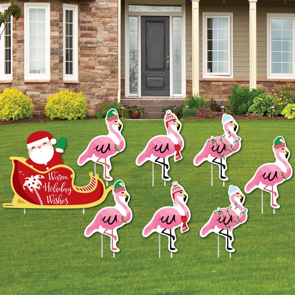 Flamingo Shaped Lawn Decorations Outdoor Christmas | Etsy