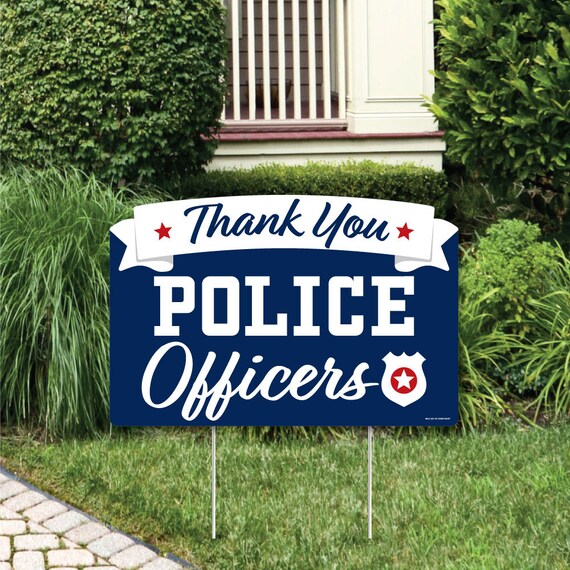 Thank You Police Officers - First Responders Appreciation Yard Sign ...