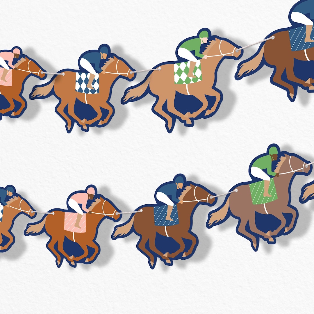 Kentucky Horse Derby Banner, Derby Day Party Decorations, 30 Feet of ...