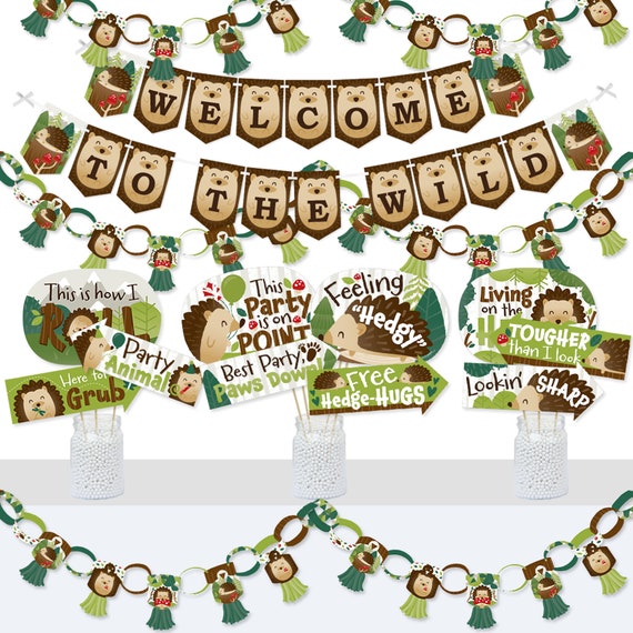 Forest Hedgehogs - Banner and Photo Booth Decorations - Woodland ...