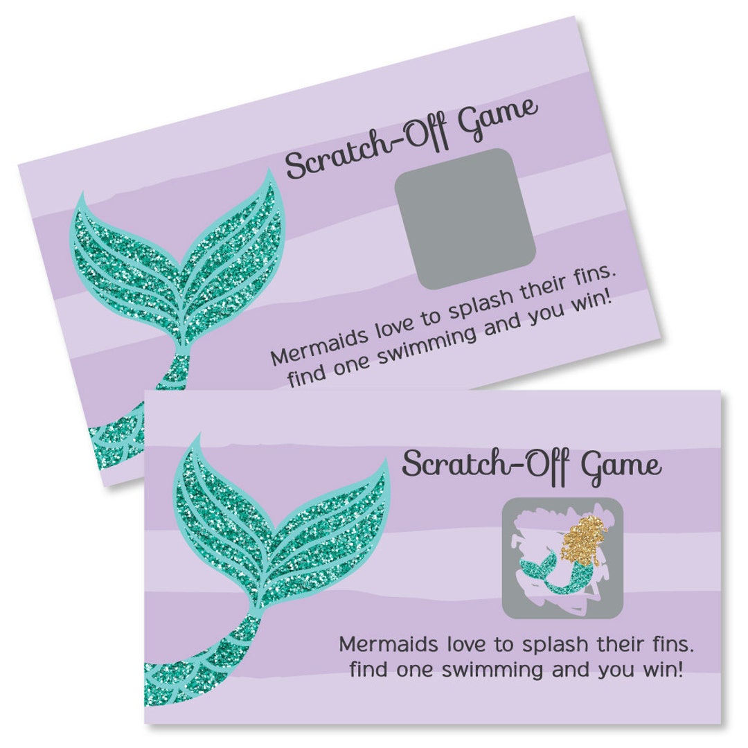 Let's Be Mermaids - Scratch off Game - Under the Sea Baby Shower ...