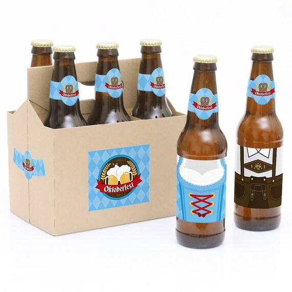 Oktoberfest 6 Beer Bottle Labels & 1 Carrier Gift - German Beer ...