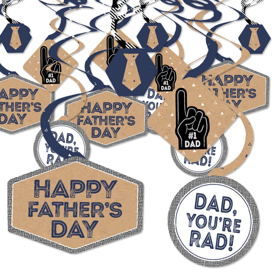 My Dad is Rad - Hanging Party Supplies - Father's Day Party Paper Party ...