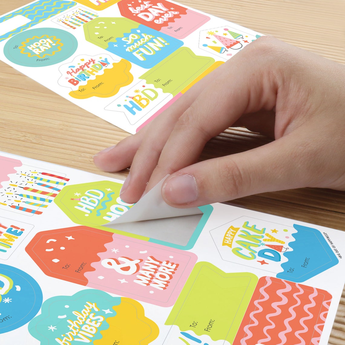 Party Time - Assorted Happy Birthday Party Gift Tag Labels - to and ...