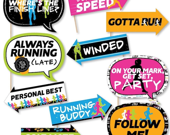 Funny Set the Pace - Running Photo Booth Props - Track Party Photo ...