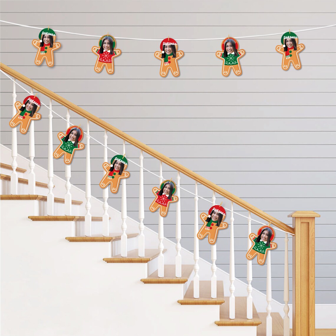 Custom Photo Gingerbread Christmas - Fun Face Decorations DIY Party ...