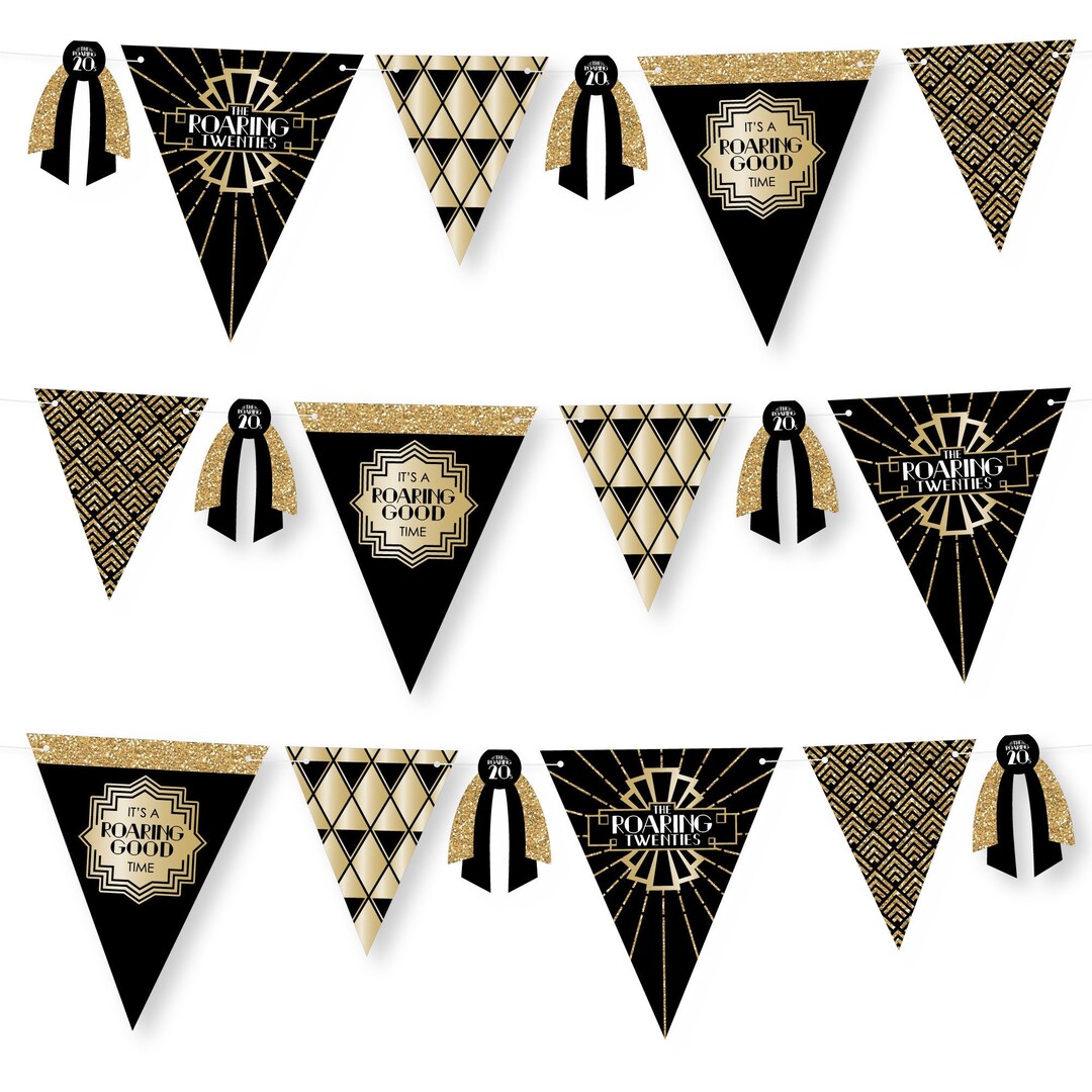 Roaring 20’s - DIY 1920s Art Deco Jazz Party Pennant Garland Decoration ...
