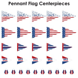 Stars & Stripes - Triangle Patriotic Party Photo Props - Pennant Flag ...