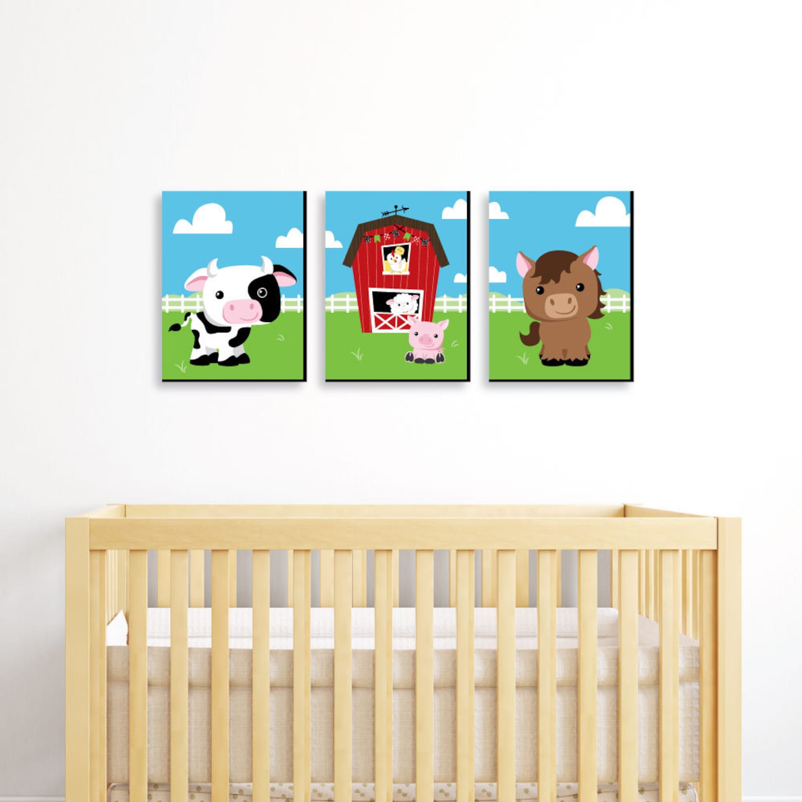Farm Animals Kids Room, Nursery & Home Décor 7.5 X 10 Kids Wall Art ...