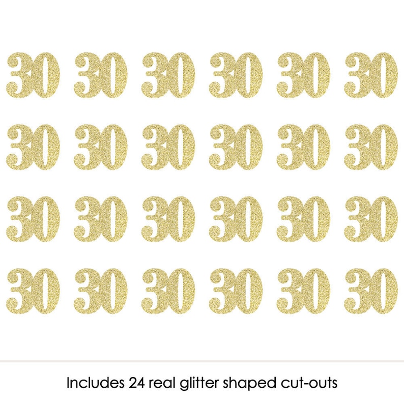 Gold Glitter 30 No-mess Real Gold Glitter Cut-out Numbers - Etsy