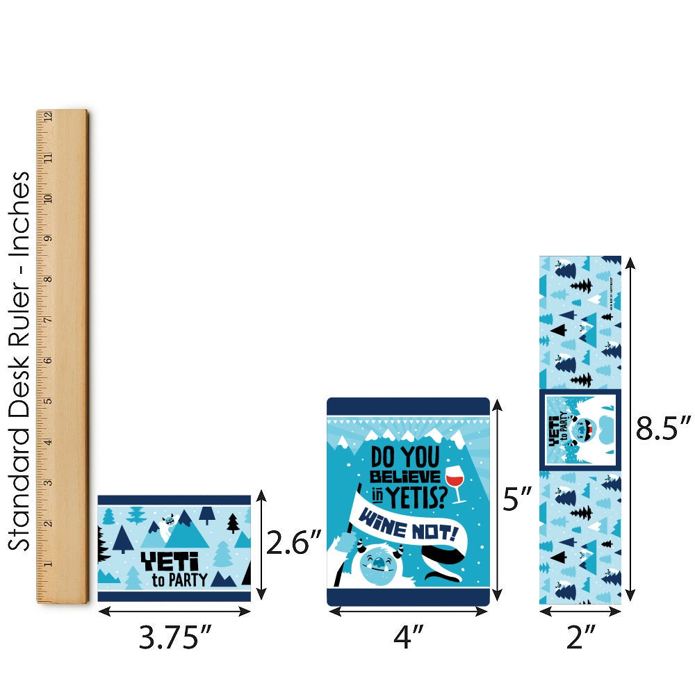 Yeti to Party Mini Wine Wine Bottle and Water Bottle Labels - Etsy