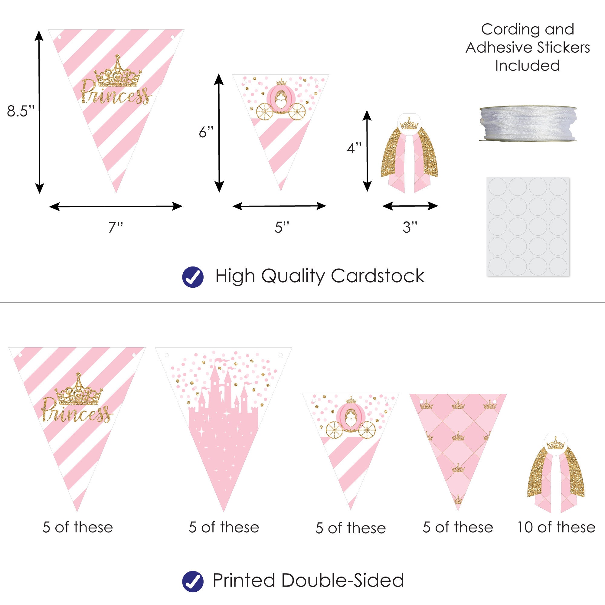 Little Princess Crown DIY Pink and Gold Princess Baby Shower - Etsy