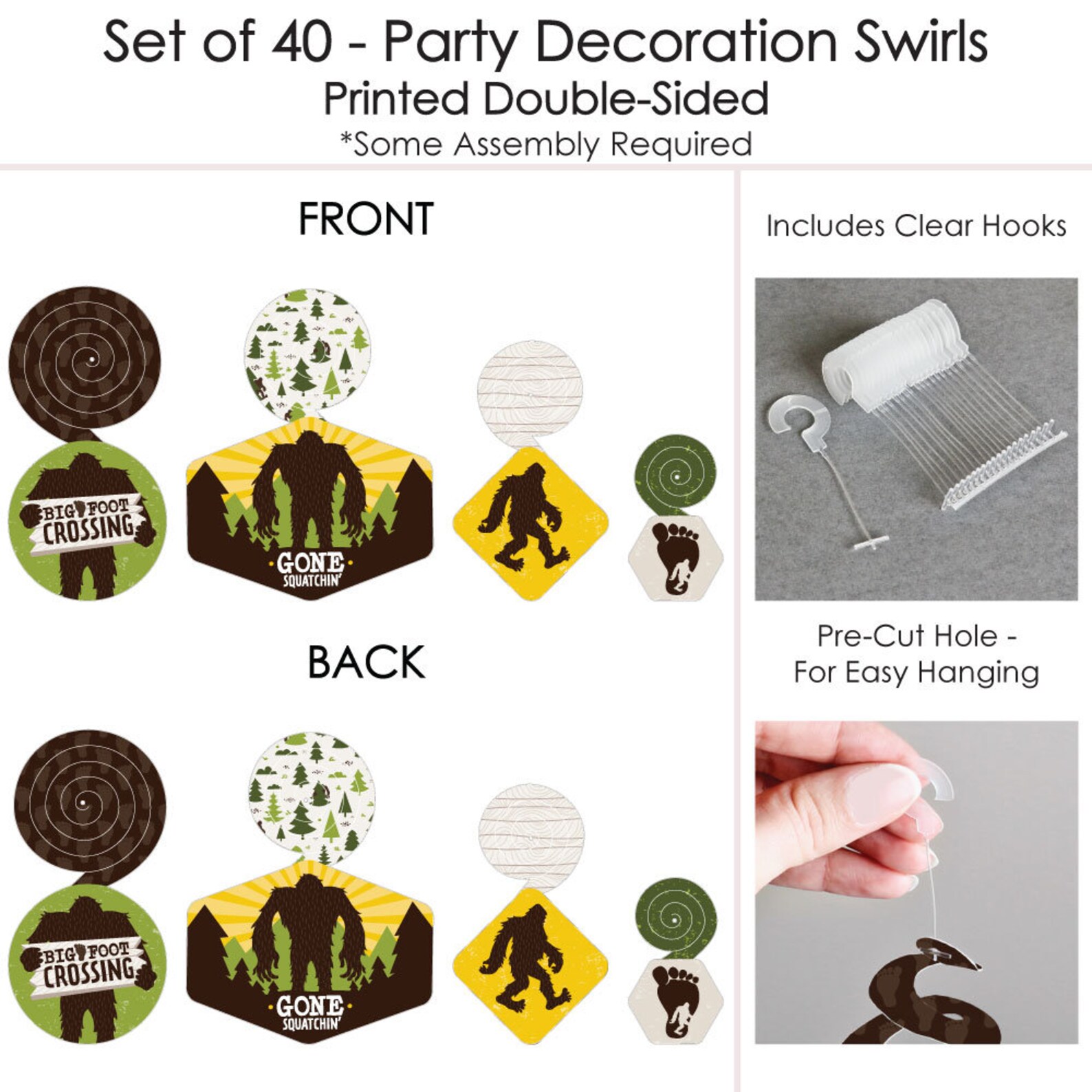 Sasquatch Crossing - Bigfoot Party or Birthday Party Hanging Decor ...