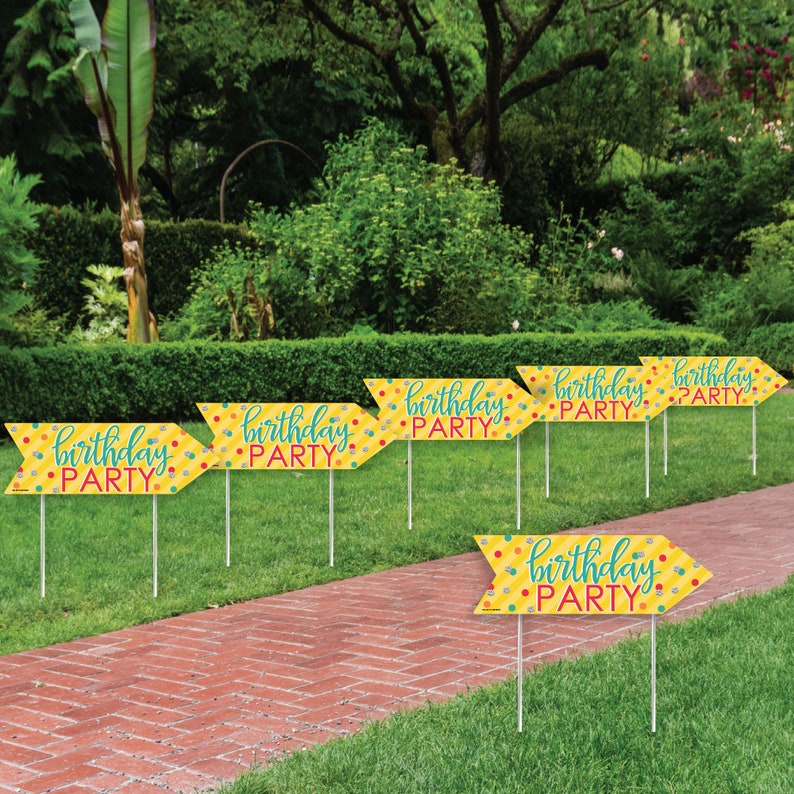 Colorful Happy Birthday Arrow Birthday Party Direction Signs - Etsy
