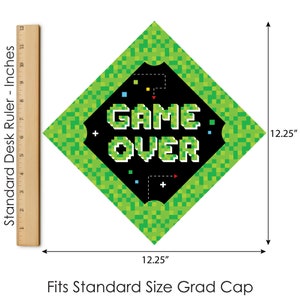 Game Over - Video Game Graduation Cap Decorations Kit - Grad Cap Cover ...