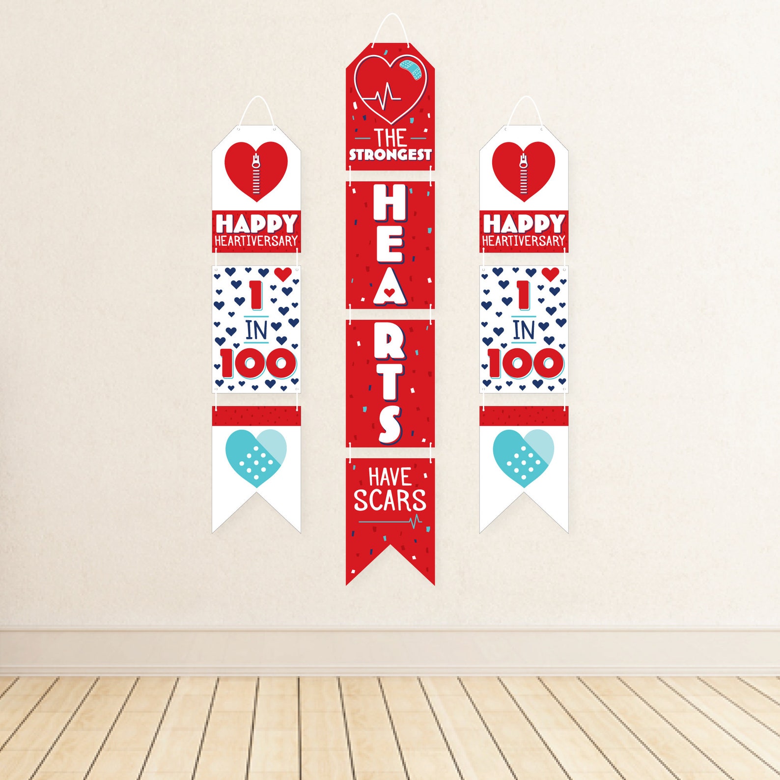 Happy Heartiversary - Hanging Vertical Paper Door Banners - CHD ...