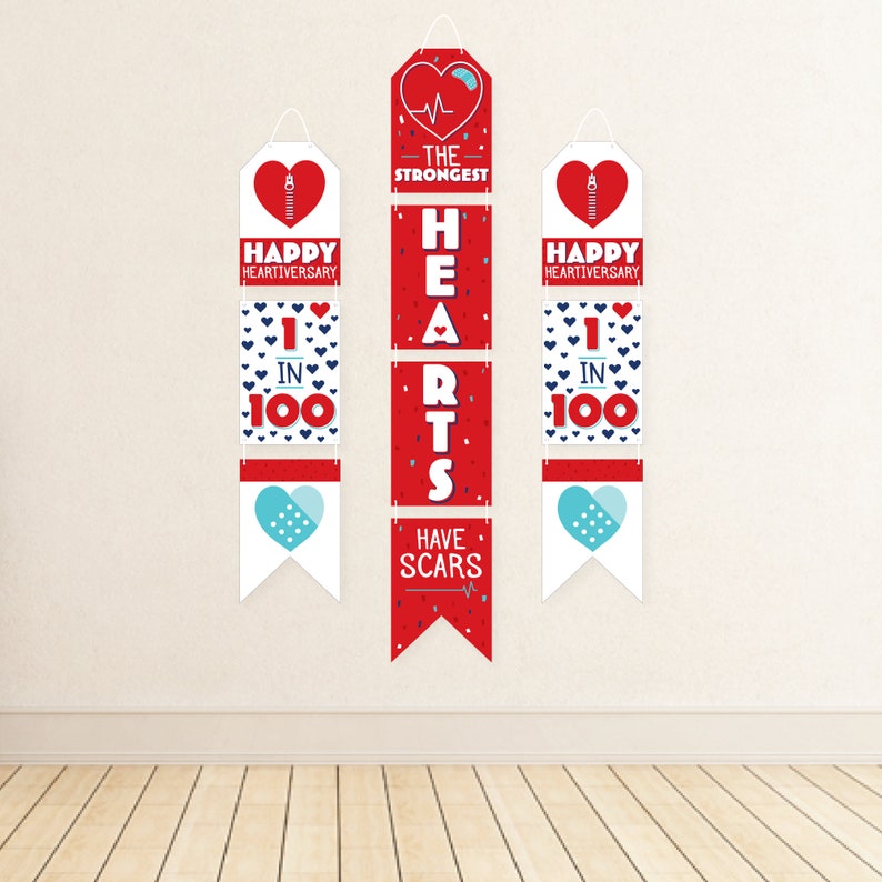 Happy Heartiversary - Hanging Vertical Paper Door Banners - CHD ...