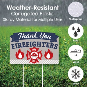 Thank You firefighters - First Responders Appreciation Yard Sign Lawn ...