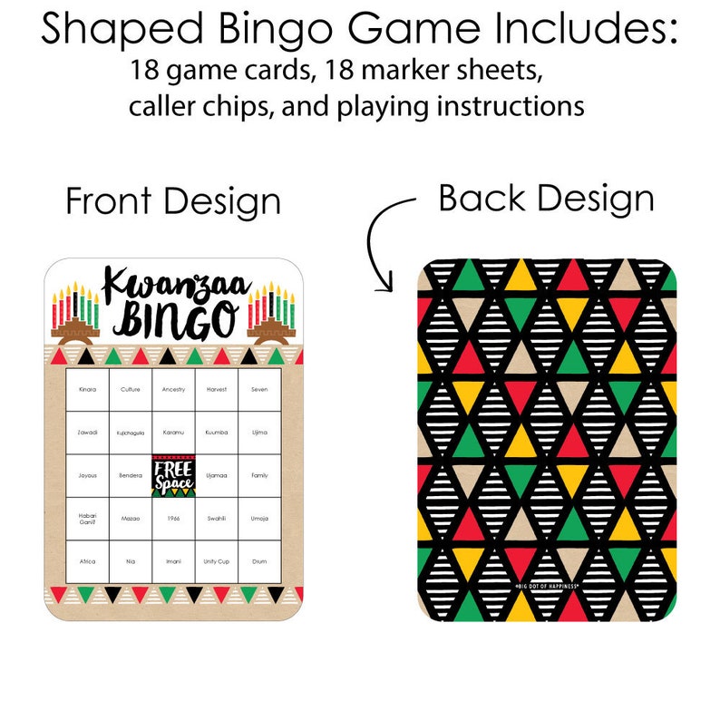 Happy Kwanzaa - Bingo Cards and Markers - African Heritage Holiday ...