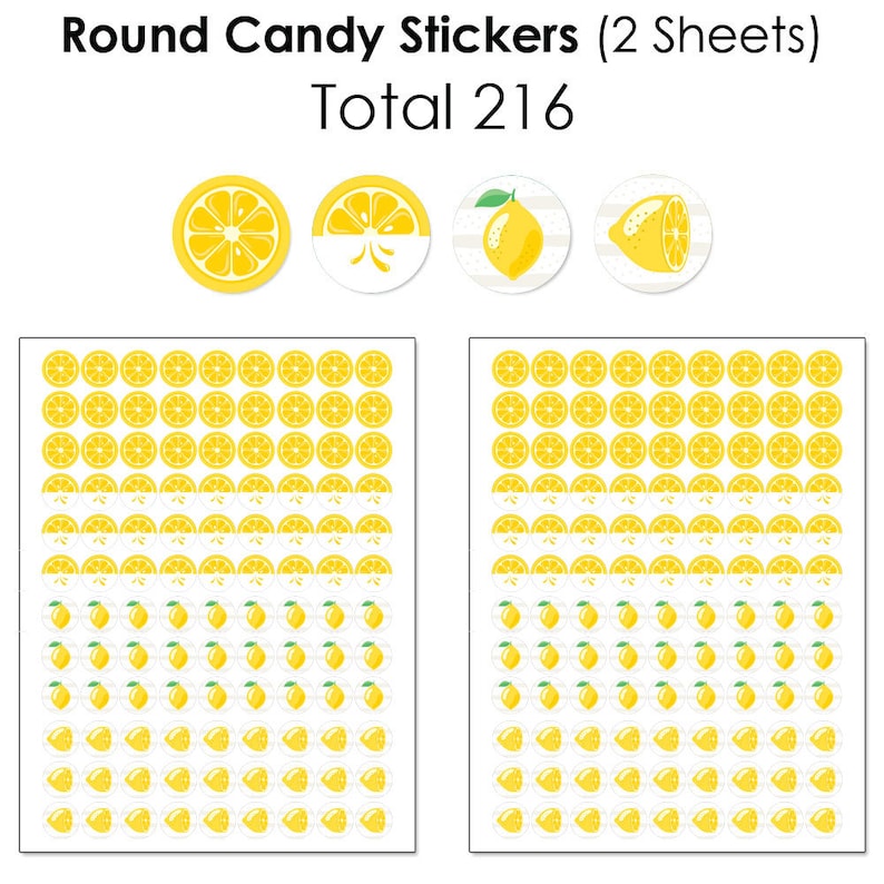 So Fresh Lemon Mini Candy Bar Wrappers Round Candy - Etsy