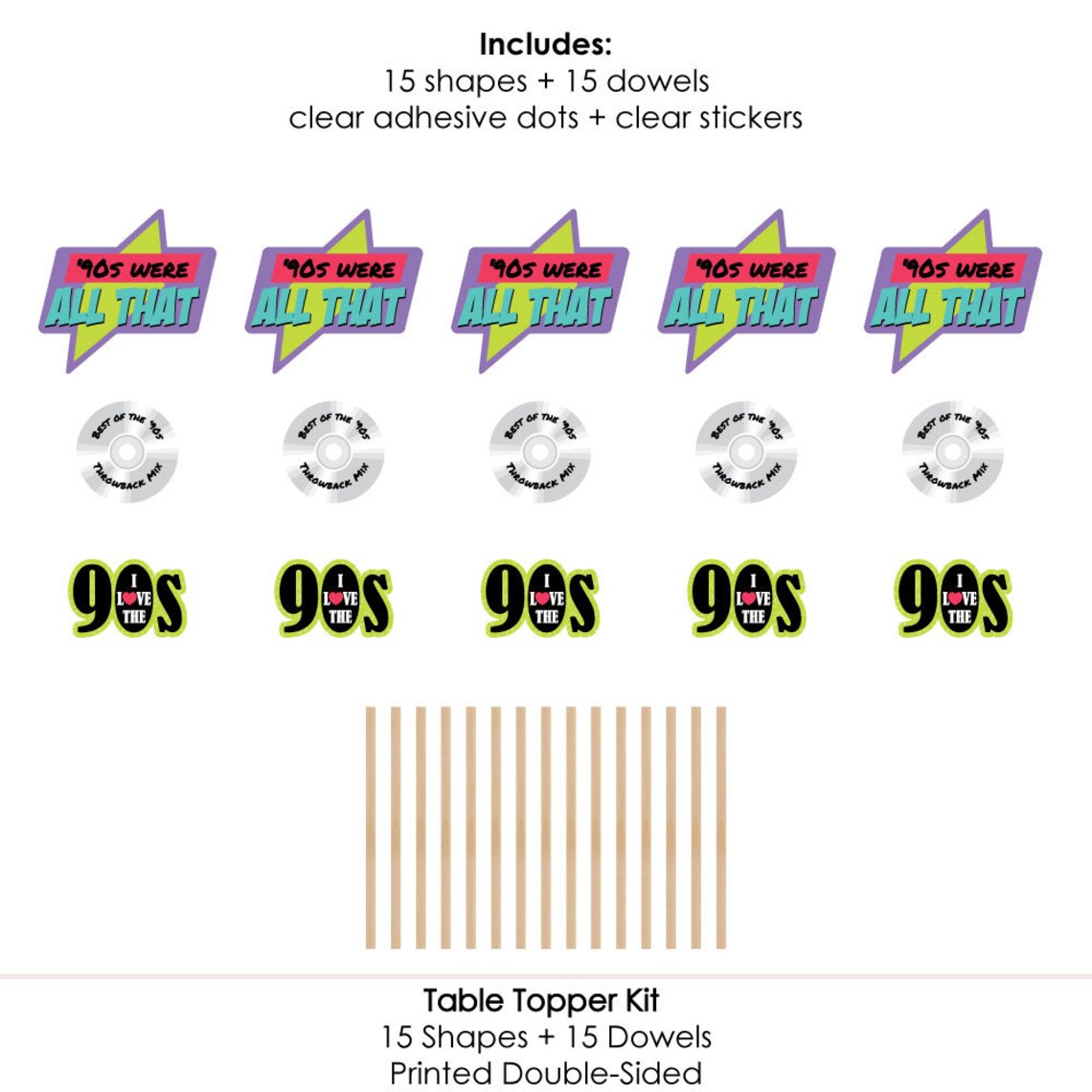 90's Throwback Centerpiece Sticks 1990's Party - Etsy