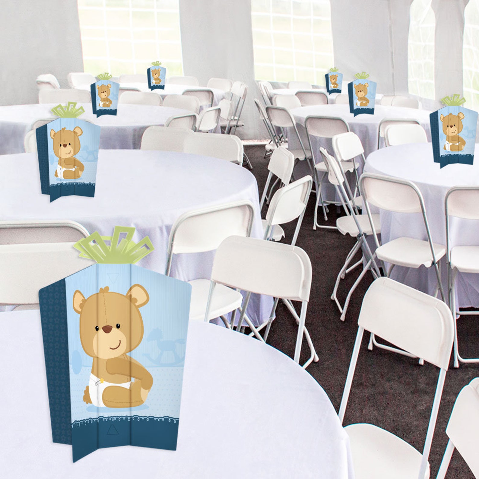 Baby Boy Teddy Bear Table Decorations Baby Shower Fold and - Etsy