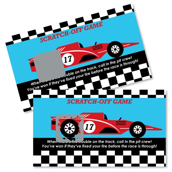 Let's Go Racing - Racecar - Birthday & Racing Party Scratch Off Games ...