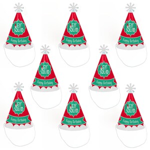 Elf Squad Party - Cone Happy Birthday Party Hats for Kids and Adults ...