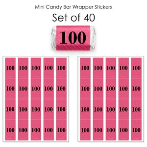100th Birthday Mini Candy Bar Wrappers Chocolate Miniature Candy Bar ...