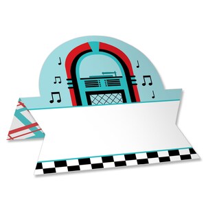 50's Sock Hop - 1950s Rock N Roll Party Tent Buffet Card - Table ...