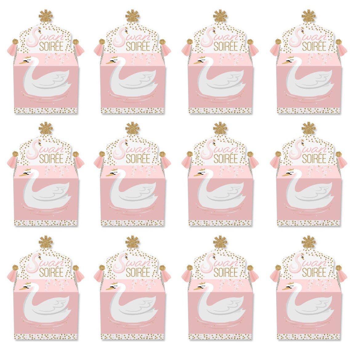 Swan Soiree Treat Box Party Favors White Swan Baby Shower - Etsy