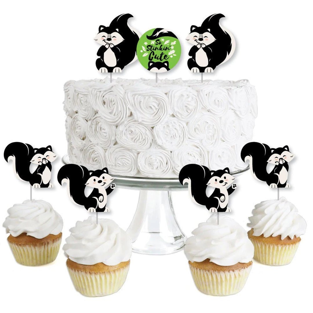 Little Stinker - Woodland Skunk - Dessert Cupcake Toppers - Skunk Baby ...