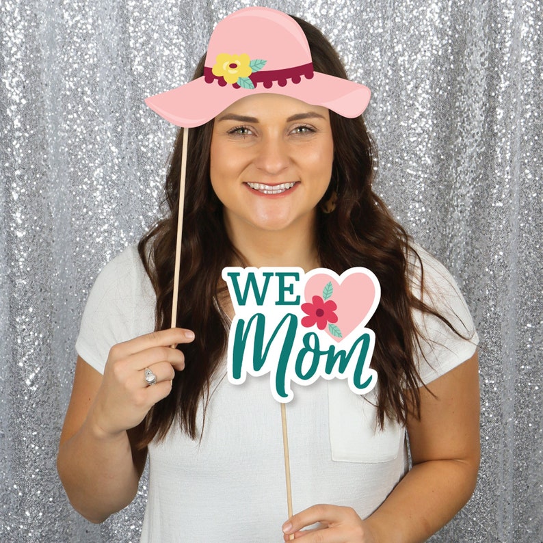 Colorful Floral Happy Mother's Day - We Love Mom Party Photo Booth ...