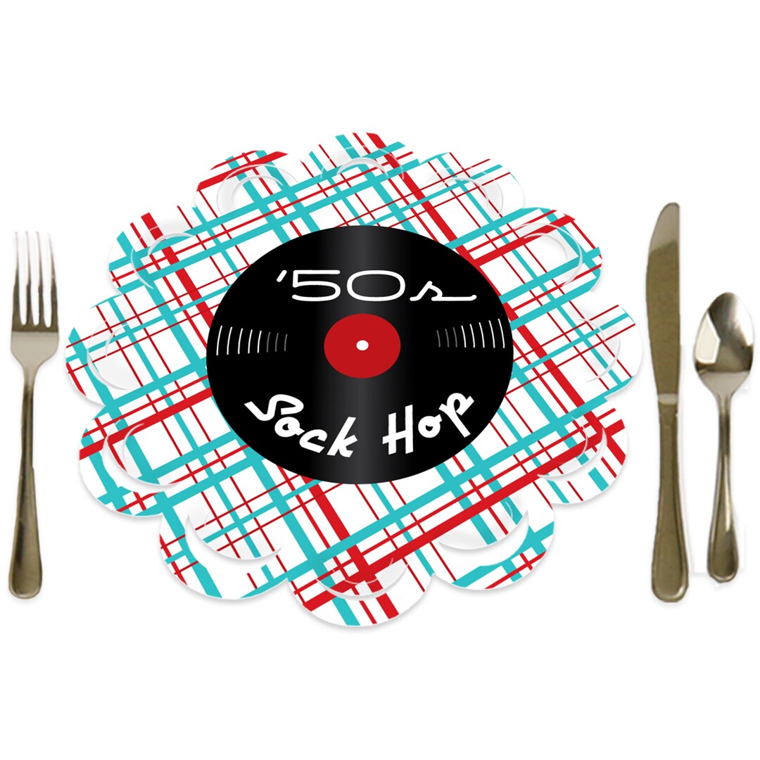 50’s Sock Hop - 1950s Rock N Roll Party Round Table Decorations - Paper ...