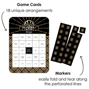 Roaring 20’s - Bar Bingo Cards and Markers - 1920s Art Deco Jazz Party ...