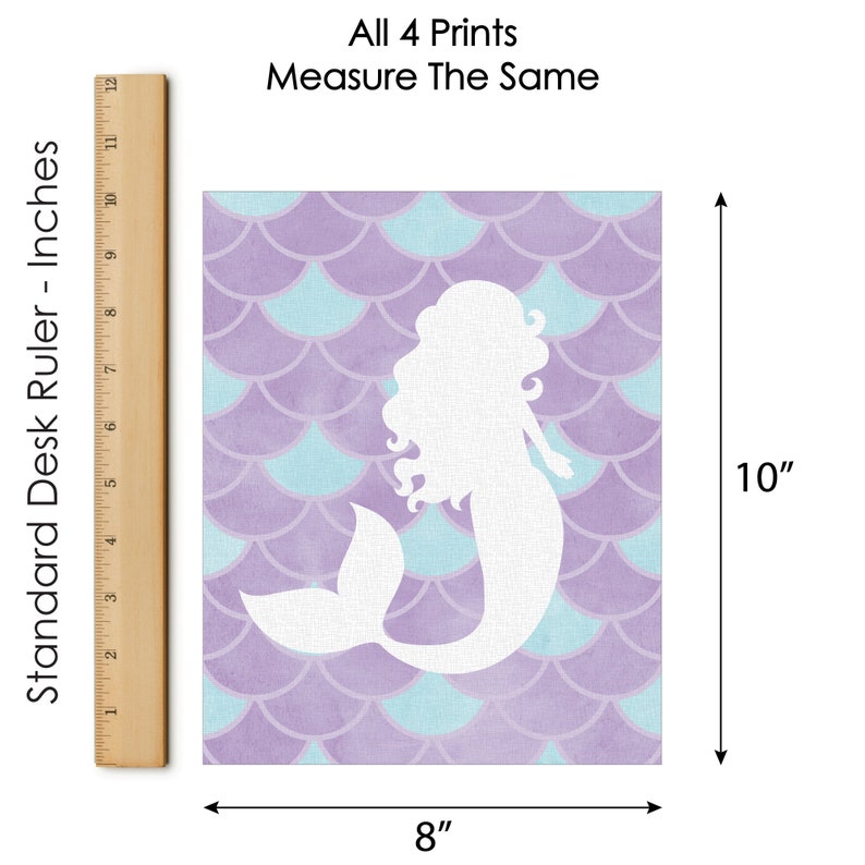 Let’s Be Mermaids - Unframed Purple and Teal Mermaid Tail Nursery and ...
