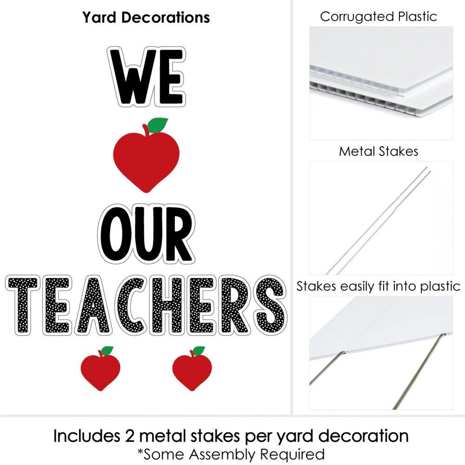 Teacher Appreciation Yard Sign - "we Love Our Teachers" - Outdoor Lawn ...