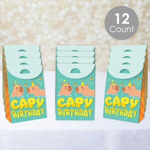 Capy Birthday - Capybara Gift Favor Bags - Party Goodie Boxes - Set of ...