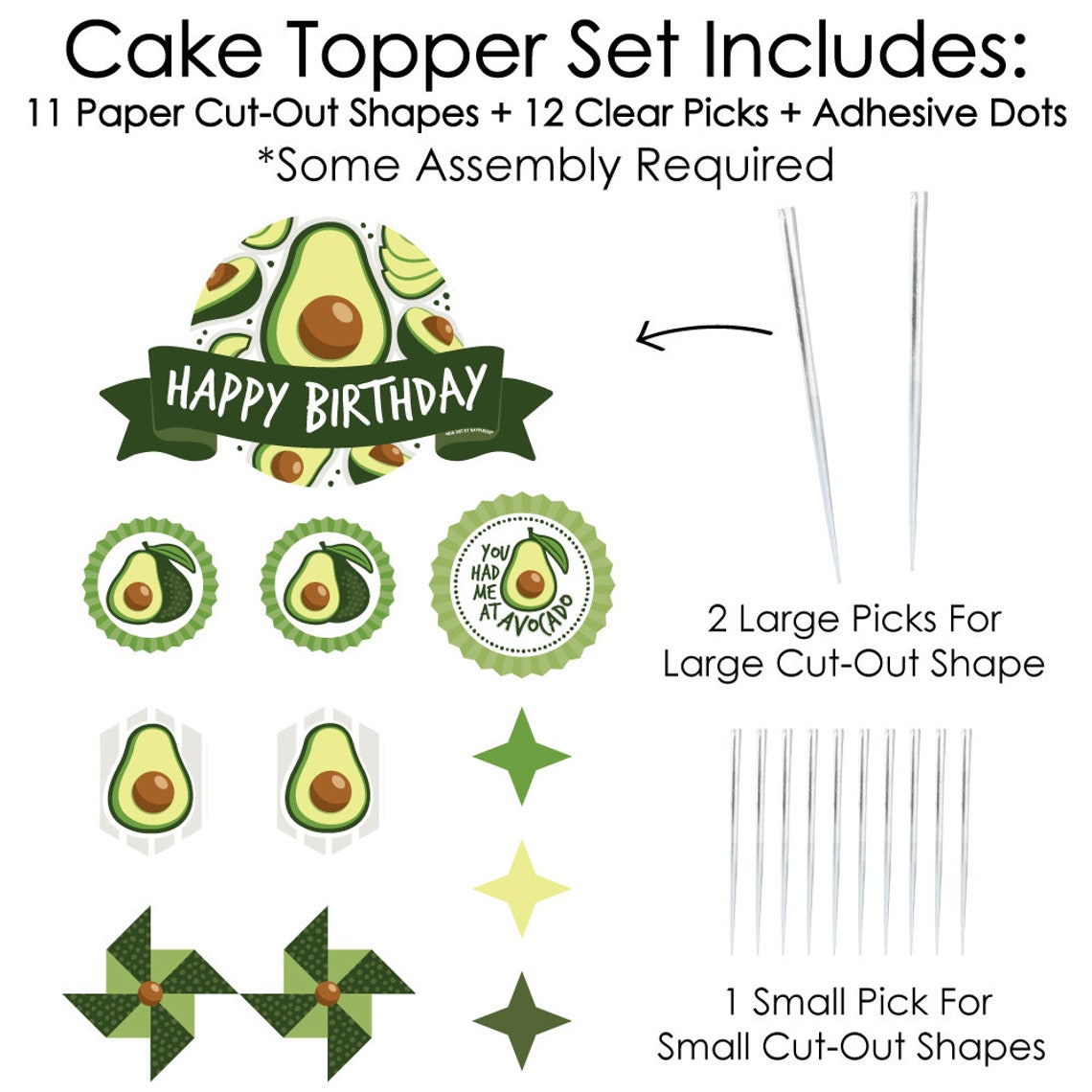 Hello Avocado Fiesta Birthday Party Cake Decorating Kit | Etsy