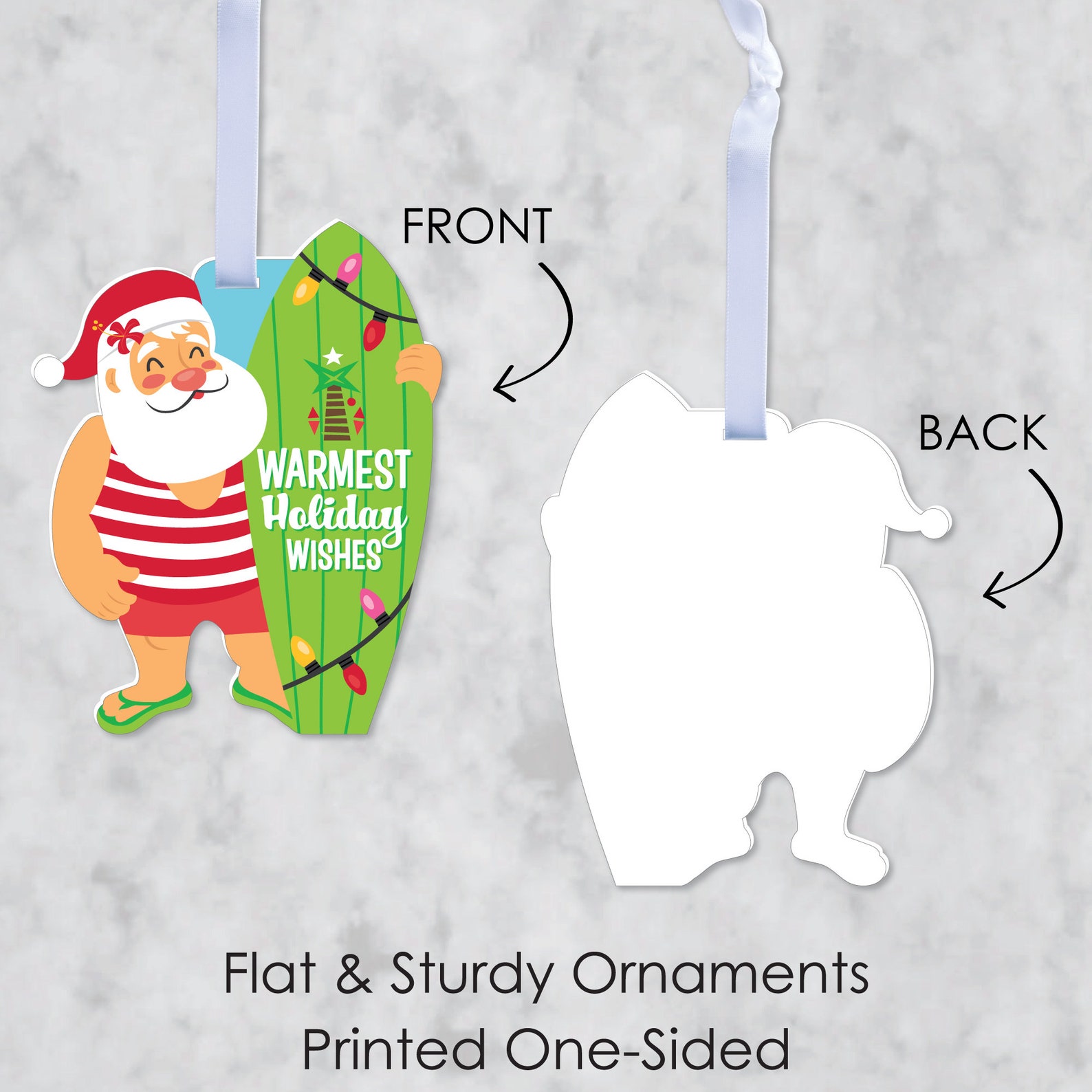 Tropical Christmas Beach Santa Holiday Decorations Christmas Tree ...