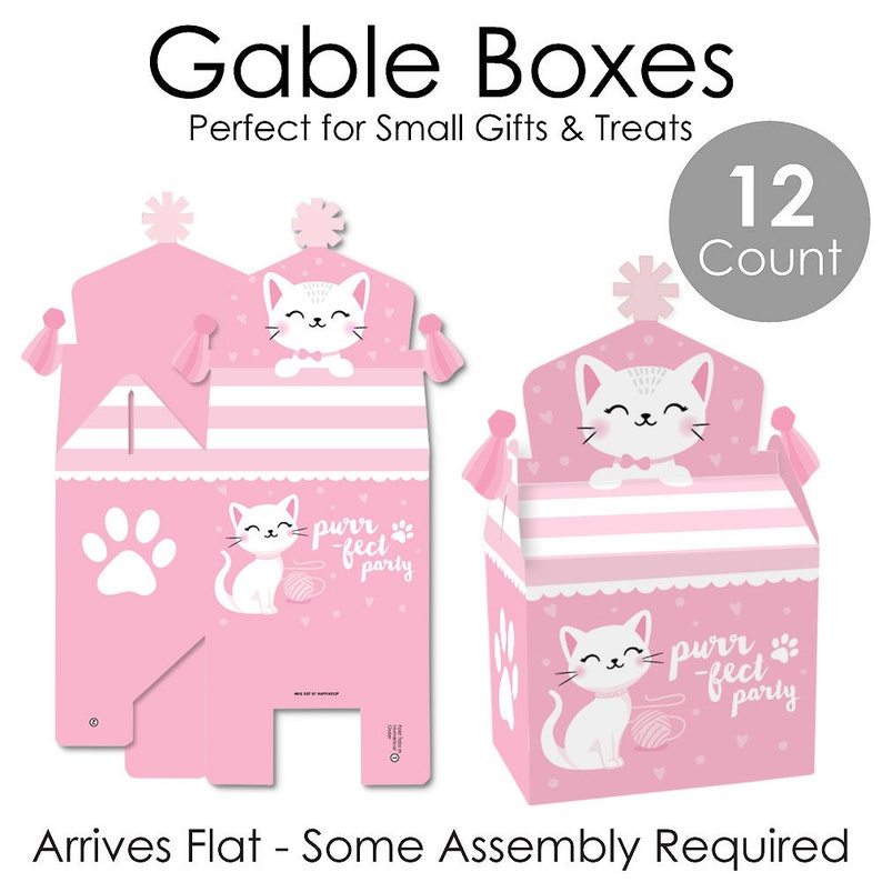 Purr-fect Kitty Cat Treat Box Party Favors Kitten Meow - Etsy