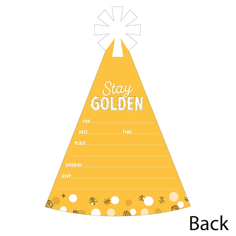 Golden Birthday Shaped Fill-in Invitations Happy Birthday - Etsy
