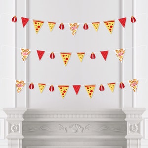 Pizza Party Time - DIY Baby Shower or Birthday Party Pennant Garland ...