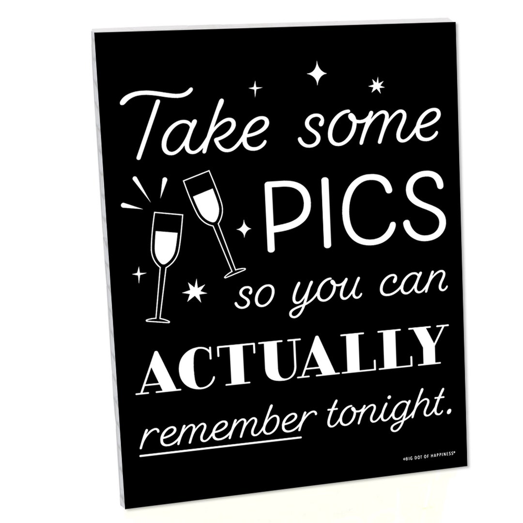 Take Some Pics Funny Photo Booth Sign - Printed on Sturdy Plastic ...